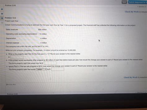 Solved Save Submit Assignment For G Problem 1202 E Question