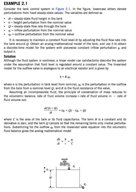 Solved 2 1 Derive The Discrete Time Model Of Example 2 1