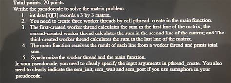 Solved Total Points 20 ﻿pointswrithe The Pseudocode To