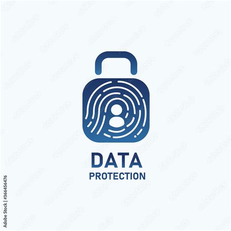 Data Protection Logo Icon Design For Personal And System Privacy Fingerprint Loop Icon With