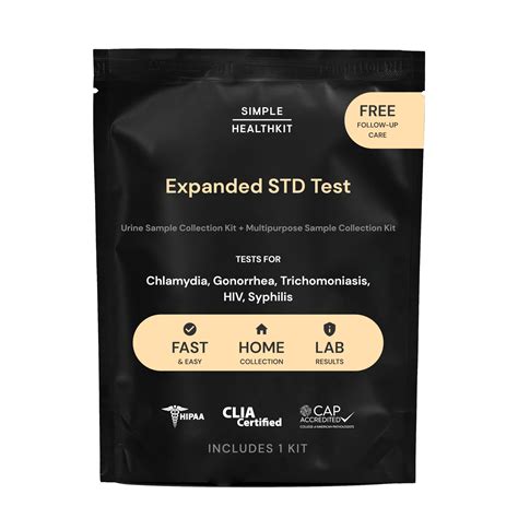 Simple Healthkit At Home Expanded Std Test Kit For Chlamydia Gonorrhea Trichomoniasis Hiv