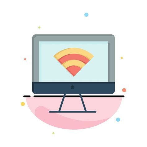 Computer Monitor Wifi Signal Abstract Flat Color Icon Template 19169877 Vector Art At Vecteezy