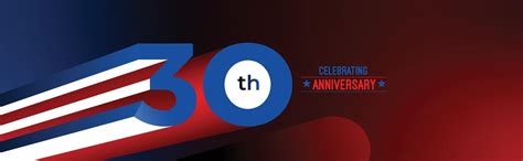 30th Years Anniversary Celebration Design 3d Color Line Art Rgb Vector