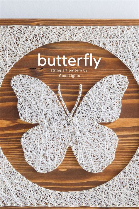 String Art Pattern Printable Butterfly Diy String Art Etsy