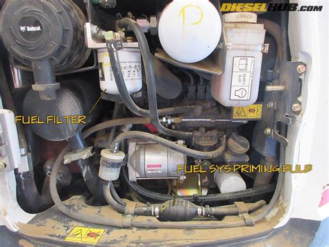 Bobcat E20 Fuel Filter Replacement Procedures Kubota D722 E2b