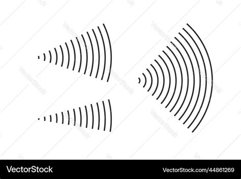 Wave Signal Radio Sonar Effect Lines Or Antenna Vector Image