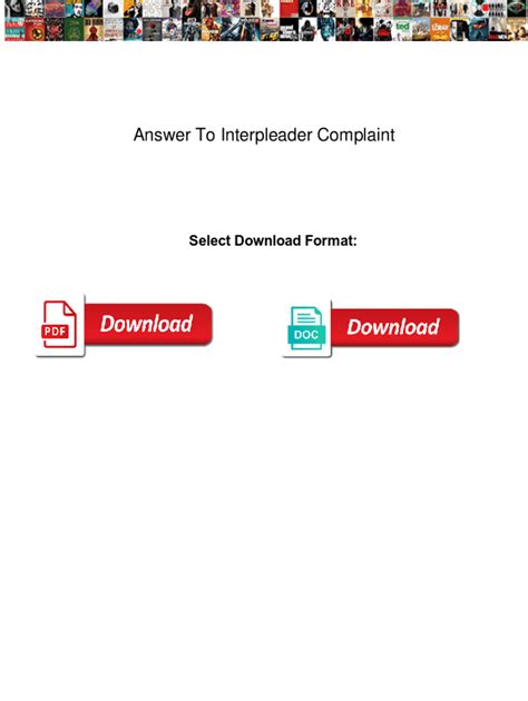 Fillable Online Answer To Interpleader Complaint Answer To Interpleader Complaint Lane Fax