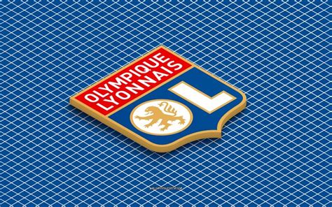 다운로드 4k Olympique Lyonnais 아이소메트릭 로고 3d 아트 프랑스 축구 클럽 아이소 메트릭 아트 올림