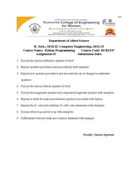 Bcb2t07 Python Programming Assignment 2 Operators And Control Flow