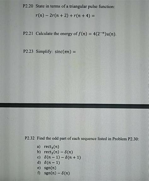 Solved P220 State In Terms Of A Triangular Pulse Function