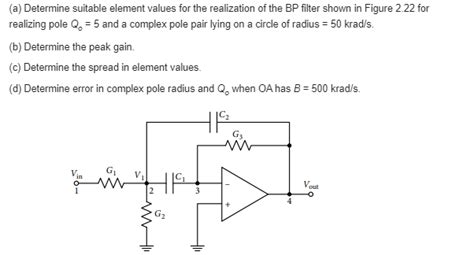 Solved A Determine Suitable Element Values For The