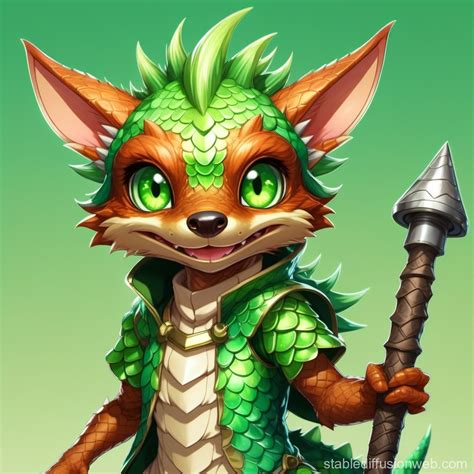 Kobold With Green Brown Scales And Big Green Eyes Stable Diffusion Online