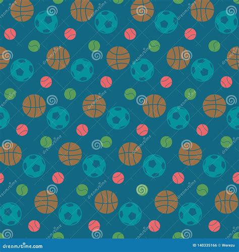 Vector Sports Balls Seamless Pattern Stock Illustration Illustration