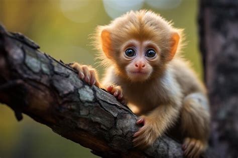 Premium Photo Captured By The Camera A Cute Small Monkey