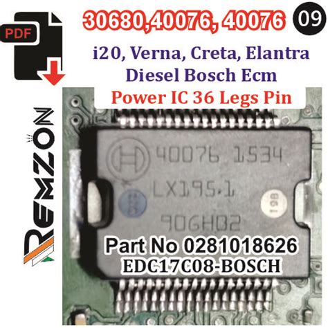 Power Ic 30680 40077 40076 Edc17c08 I20 Verna Creta Elantra Diesel