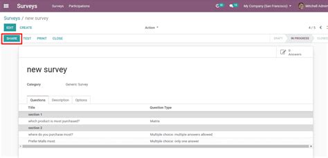 Survey Management In Odoo