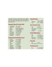 Peds Lab Values PNG Course Hero