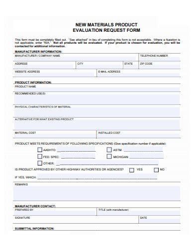 Product Request Forms