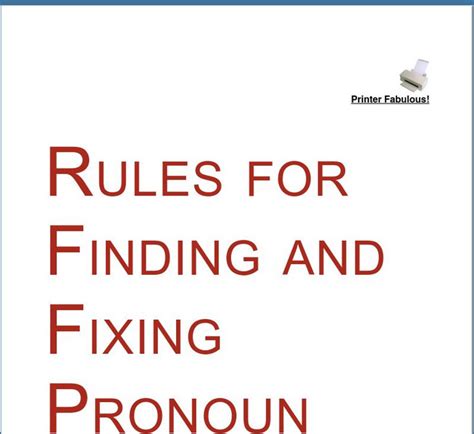 Grammar Bytes Rules For Finding And Fixing Pronoun Reference Errors Handout For 6th 8th Grade