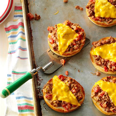 Broiled Pizza Burgers Recipe Taste Of Home