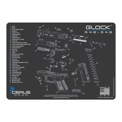 Cerus Gear For Glock G42 G43 Pistol Promat Gun Cleaning Bench Mat