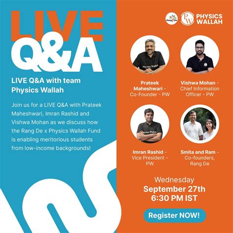 Join Us For A Live Q And A Session With The Leadership Team Of Pw
