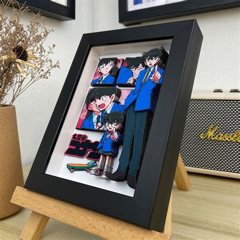 名侦探柯南周边全家福灰原哀小兰新一立体画手办送生日礼物摆件 柯南学生时代 155205cm玻璃面3d画芯【图片 价格 品牌 报价】 京东