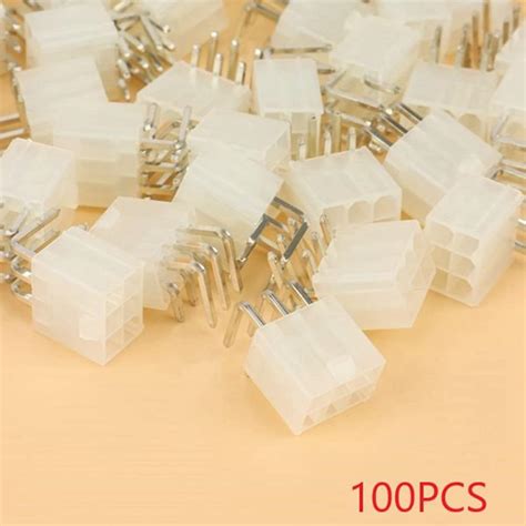 Buy Trjgtas 100Pcs 4 2MM 6 Pin Header Male Pin For Graphics Card GPU PCI E PCIe Power Connector