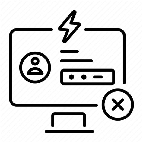 Login Failed Access Denied Authentication Error Login Error Invalid Credentials Icon