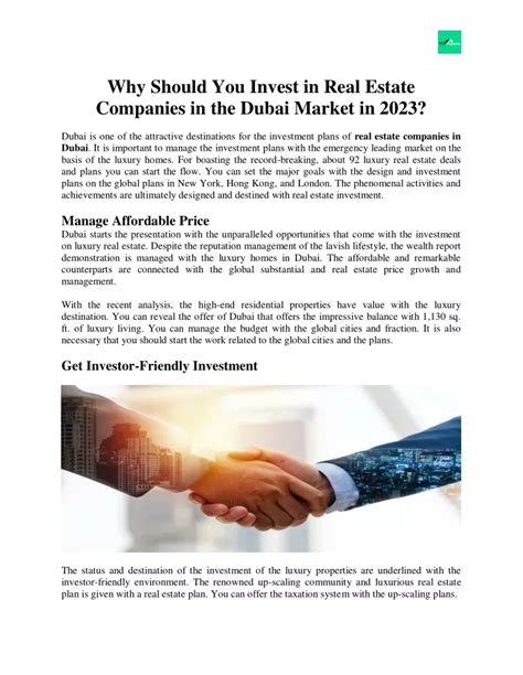 Ppt Why Should You Invest In Real Estate Companies In The Dubai