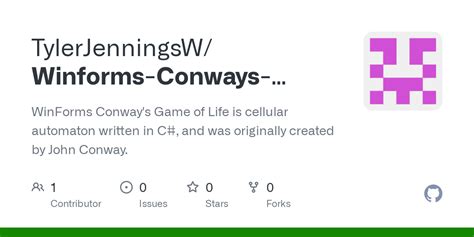 Github Tylerjenningswwinforms Conways Game Of Life Winforms Conways Game Of Life Is