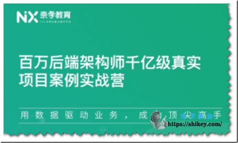 奈学教育 百万后端架构师千亿级真实项目案例实战营（1期）完结 天下无鱼 资源博客