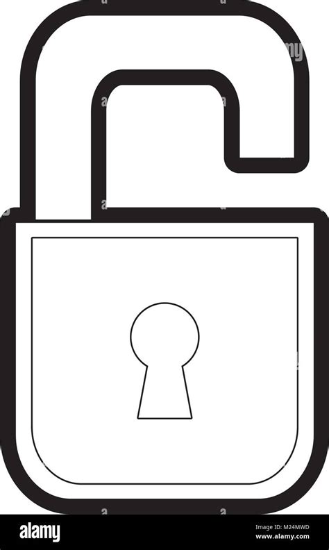 Line Security Open Padlock Object Protection Stock Vector Image And Art