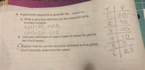 Solved A Write A Recursive Definition For This Sequence