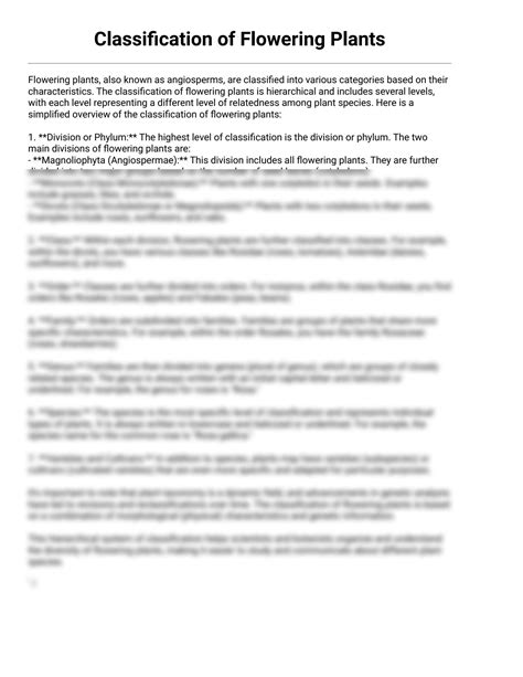 Solution Classification Of Flowering Plants Studypool