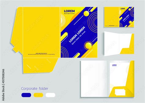 A4 Size Single Pocket Reinforced Folder Mock Up Isolated 3d Illustration Stock Vector Adobe Stock