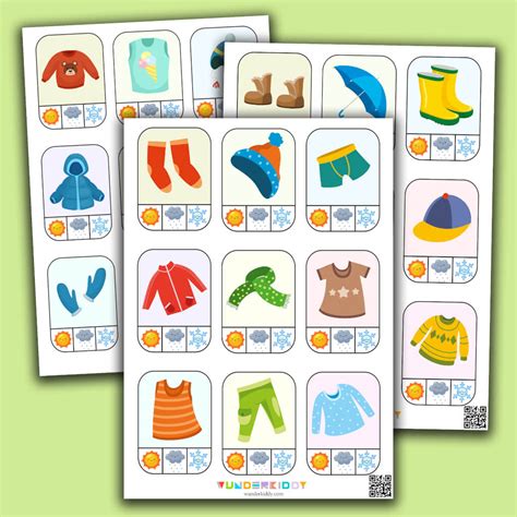 Clothes And Weather Printable Preschool Match Activity