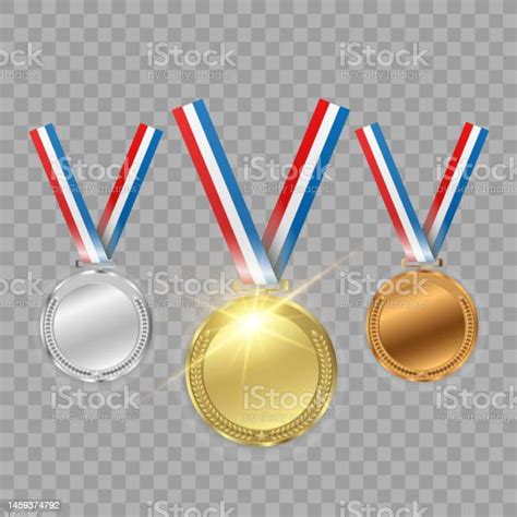 금 청동 및은 세트 투명한 배경에 고립 된 수상 메달 승자 개념의 벡터 일러스트레이션 1위에 대한 스톡 벡터 아트 및 기타 이미지 Istock