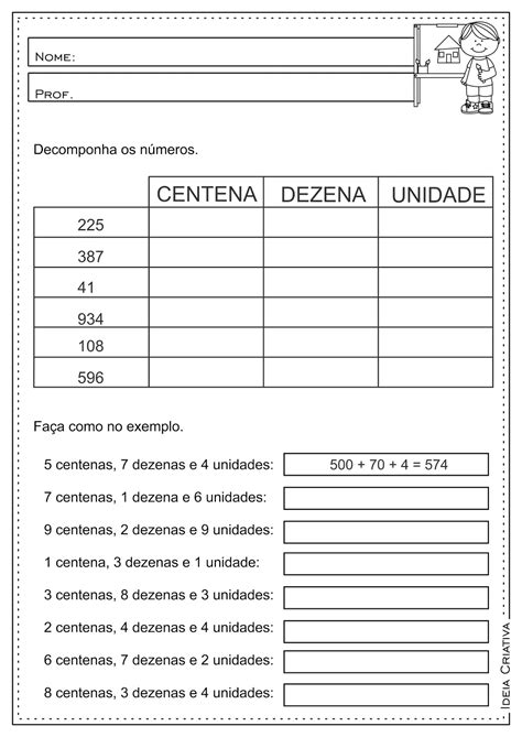 Atividades De Unidade Dezena E Centena Em Sala De Aula