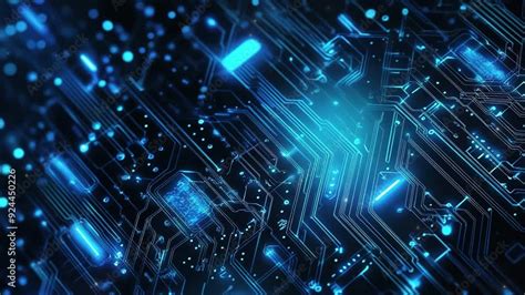 Abstract Blue Circuit Board Background Abstract Technology Background