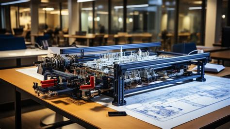 A Large Format Plotter In An Engineering Office Printing Design Blueprints As A Wide Banner With