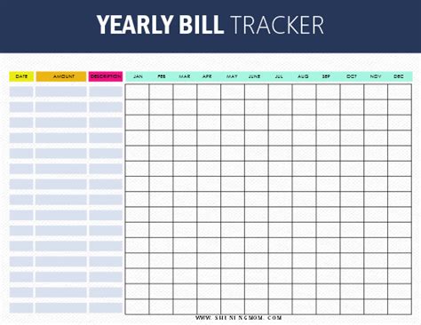 Free Bill Tracker Printables Stay On Top Of Your Monthly And Yearly