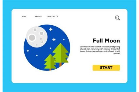 Illustration Of Full Moon And Fir Trees Illustration Par Pchvector