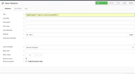 Xss Stored In Evolution Cms · Issue 788 · Evolution Cmsevolution · Github