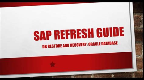 Biswa On Linkedin Sap System Refresh Oracle Database Restore Recovery Odia Engineer