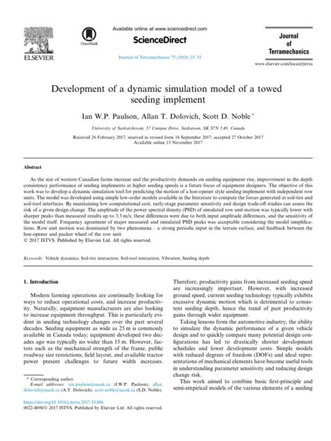 Development Of A Dynamic Simulation Model Of A Towed 2018 Journal