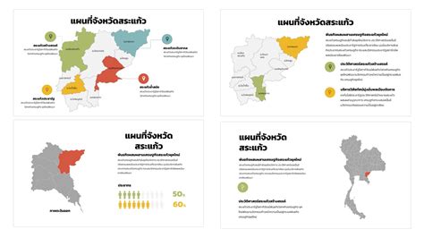 แผนที่จังหวัดสระแก้ว แบบรายอำเภอ ไฟล์ Powerpoint