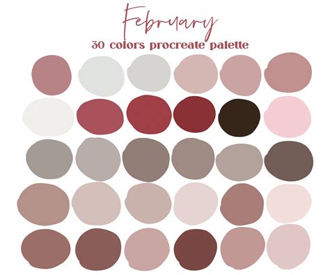 February Neutrals Procreate Color Palette Ipad Procreate Etsy