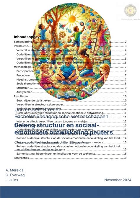 Voorbeeld Scriptie Pedagogische Wetenschappen Universiteit Utrecht Emotionele Ontwikkeling