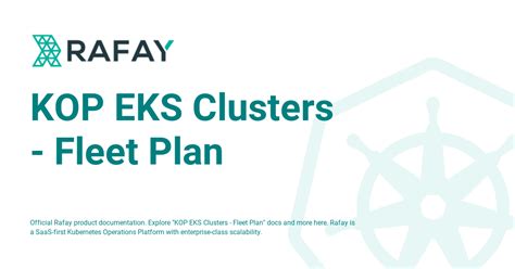 Kop Eks Clusters Fleet Plan Rafay Product Documentation